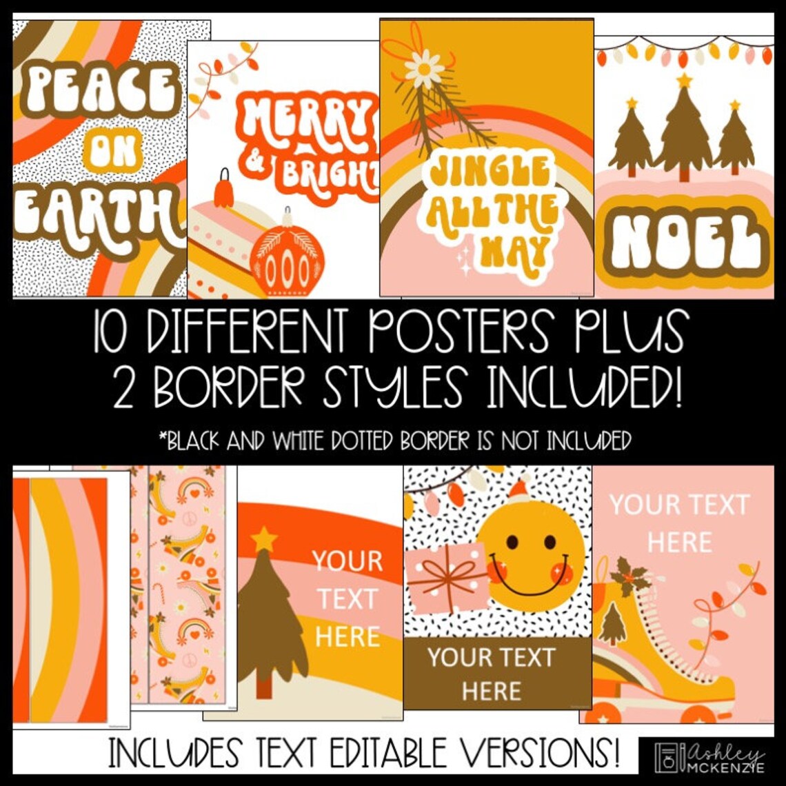 Christmas Retro Theme Classroom Posters Easy Holiday - Etsy