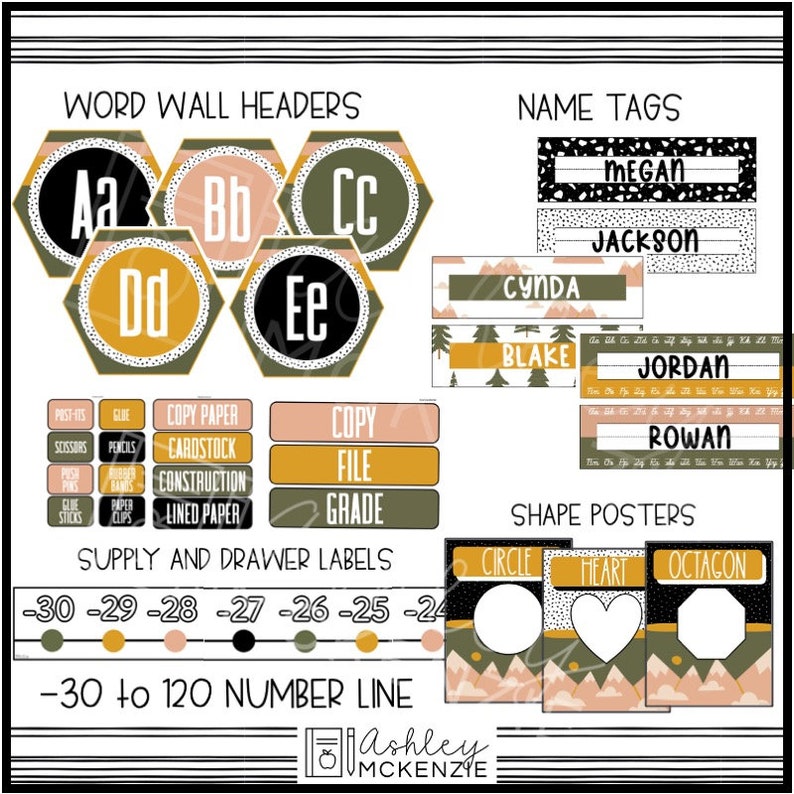 Camping Adventure Classroom Decor Bundle Easy and Modern - Etsy