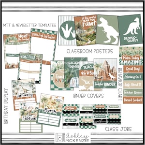 Modern Dinosaur Classroom Decor Bundle Adventure Class Theme Editable ...