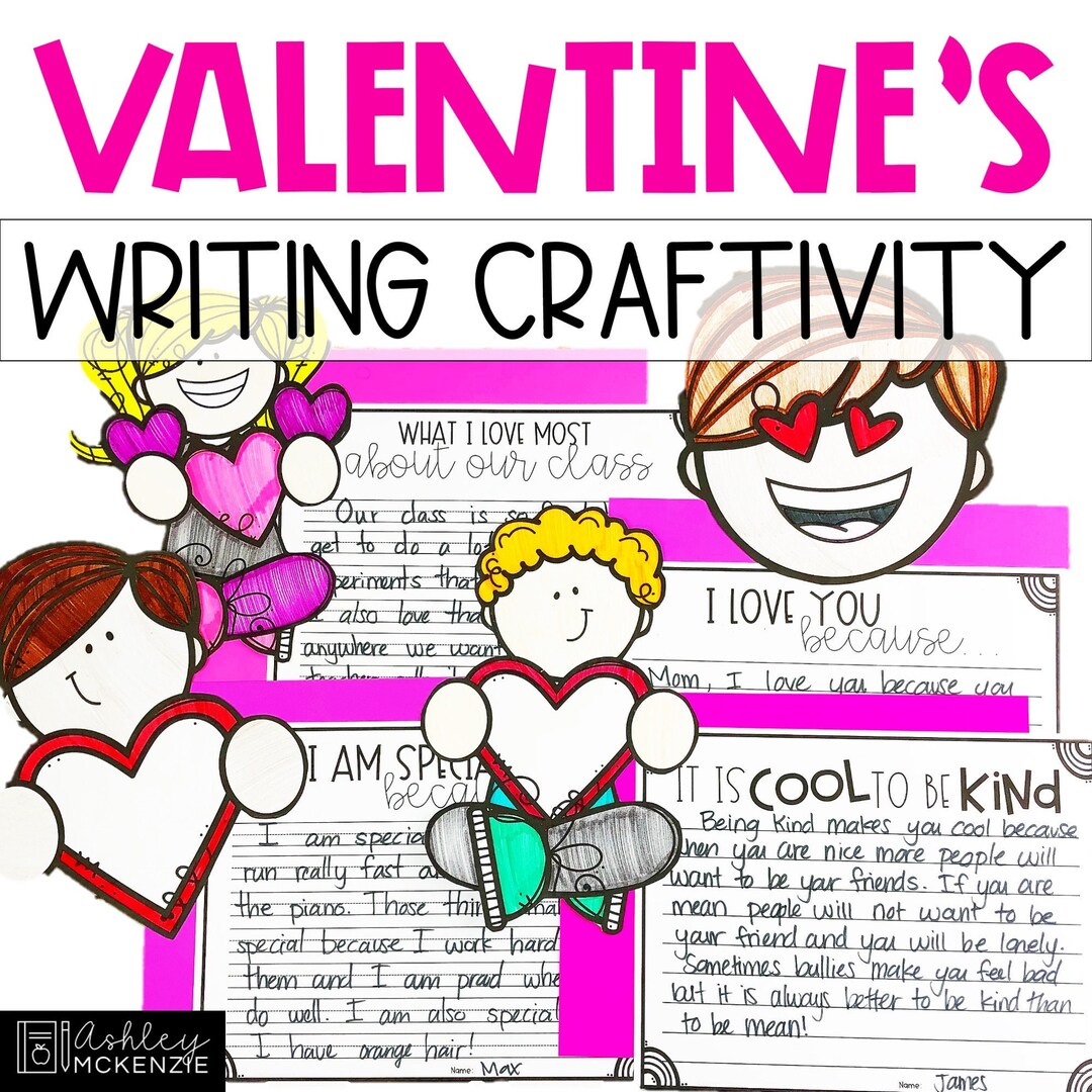 Valentine's Day Kindness Week Writing Crafts, February Creative Writing ...