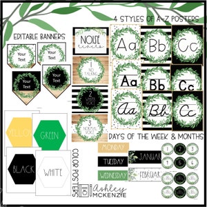Modern Farmhouse Classroom Decor Bundle, Back to School Bulletin Board ...