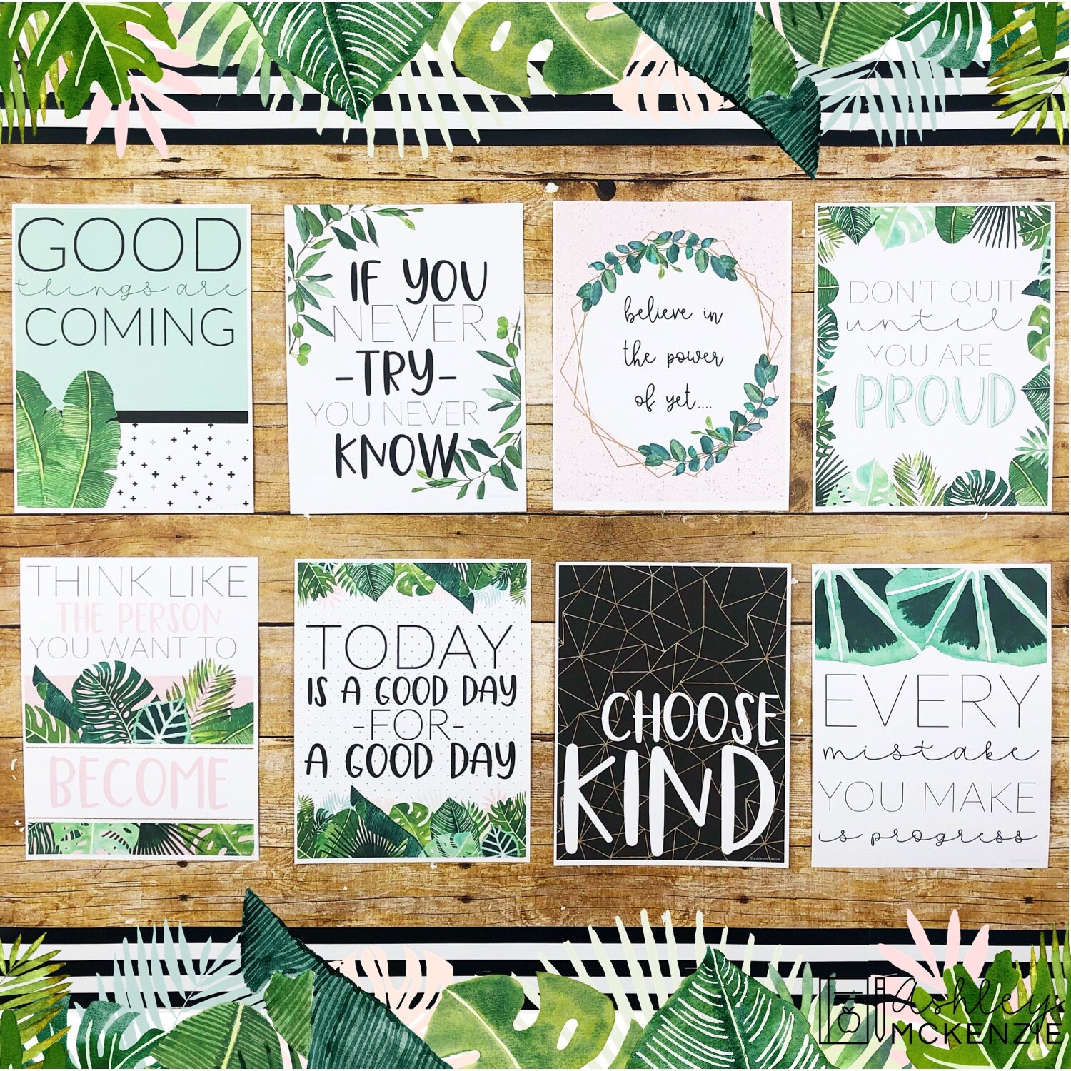 Modern Tropical Classroom Decor Bundle Easy Classroom | Etsy UK