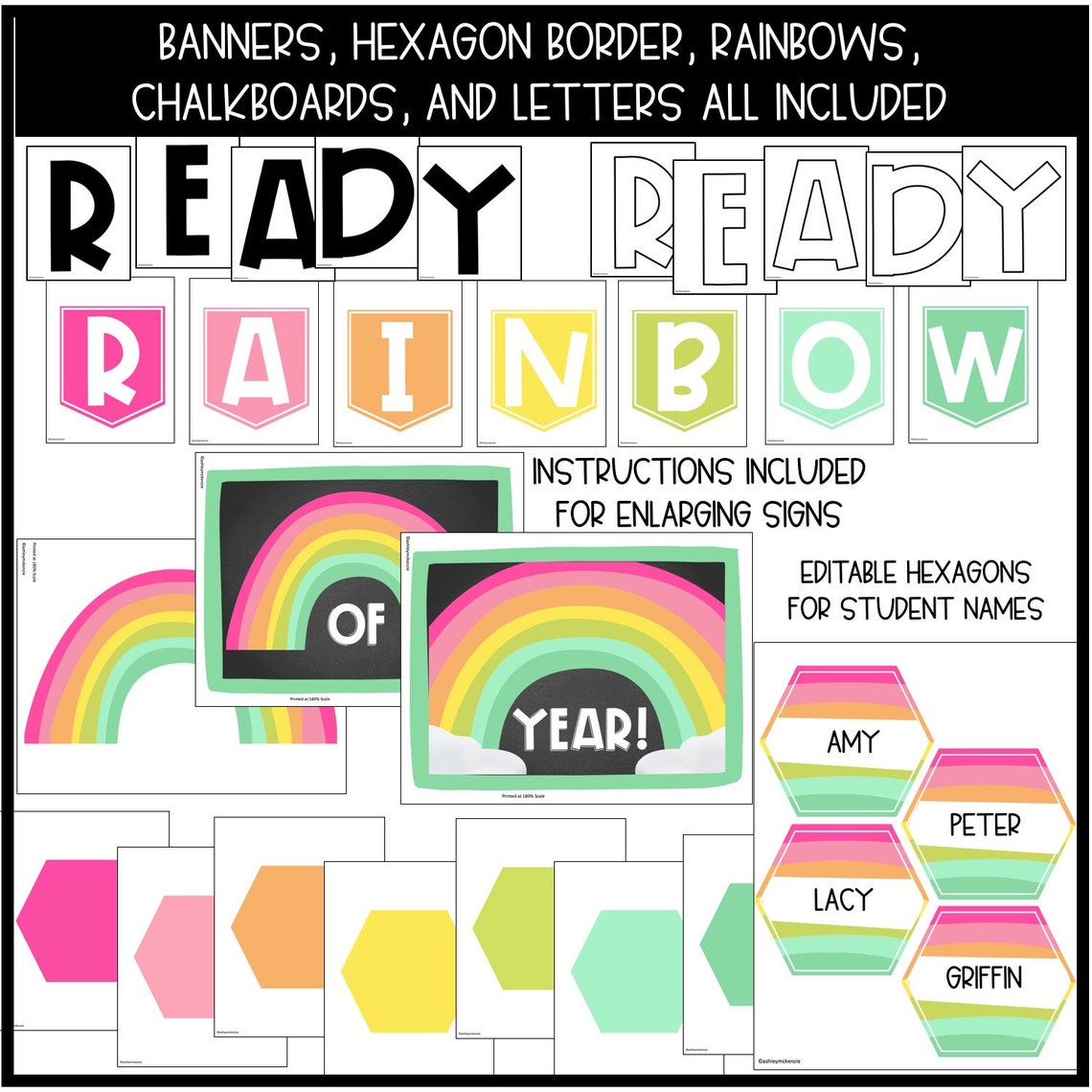 Rainbow Back to School Bulletin Board or Classroom Door Decor, Easy and ...
