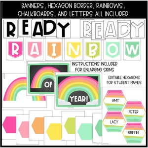 Rainbow Back to School Bulletin Board or Classroom Door Decor, Easy and ...