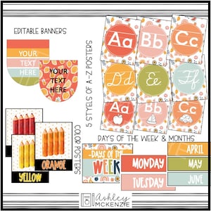 Modern Fruit Themed Classroom Decor Bundle Editable Back to School ...