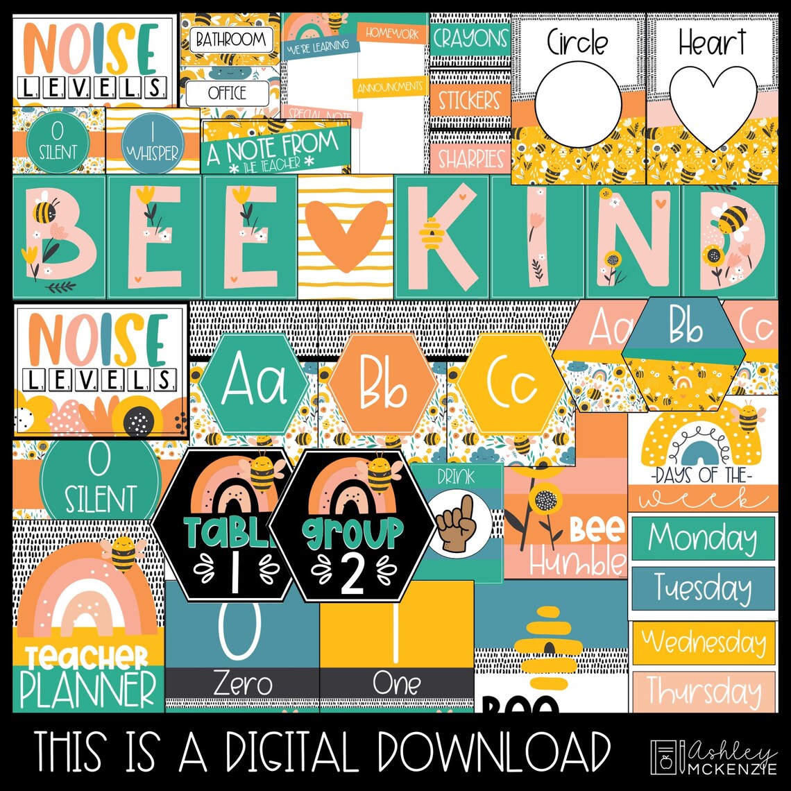 Honey Bee Classroom Decor Bundle Easy and Modern Classroom - Etsy España