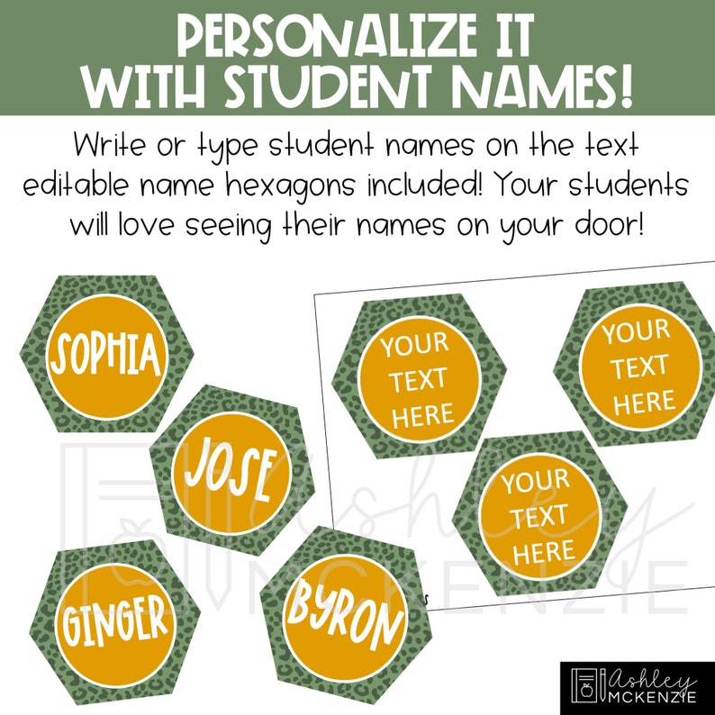 Modern Jungle Classroom Door Decor Kit, Back to School, Easy and Modern ...