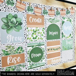 Modern Greenery Themed Classroom Posters, Easy and Modern Classroom ...