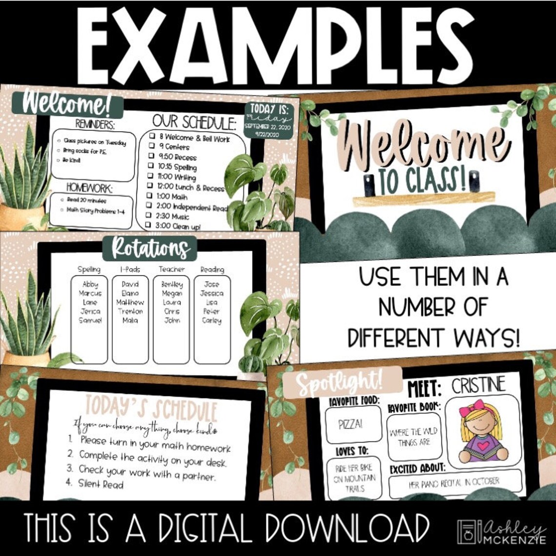 Plant Life Google Slides and Powerpoint Templates Calm Class - Etsy