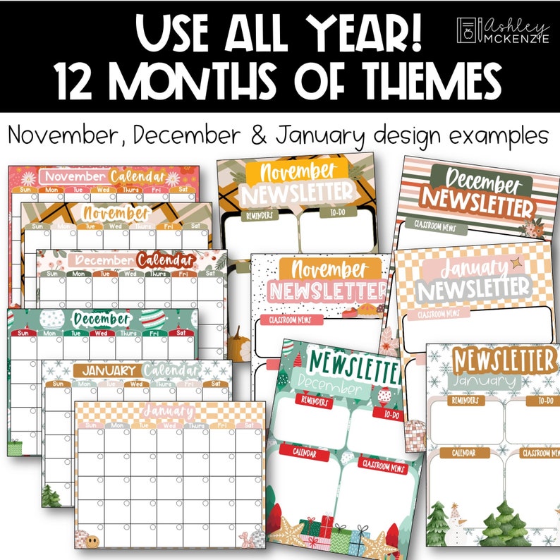 Editable Classroom Newsletter Templates for All Year Editable Calendar ...