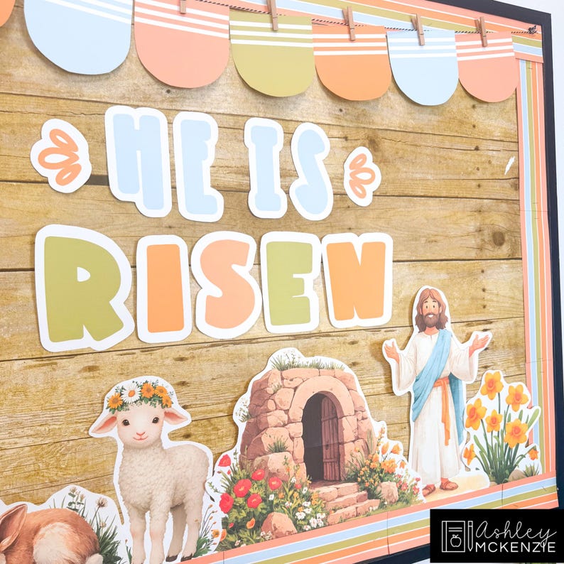 Christian Easter Bulletin Board Spring Church Decor Primary Classroom ...