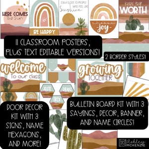 Boho Desert Classroom Decor, Bulletin Board Kit, Classroom Posters ...