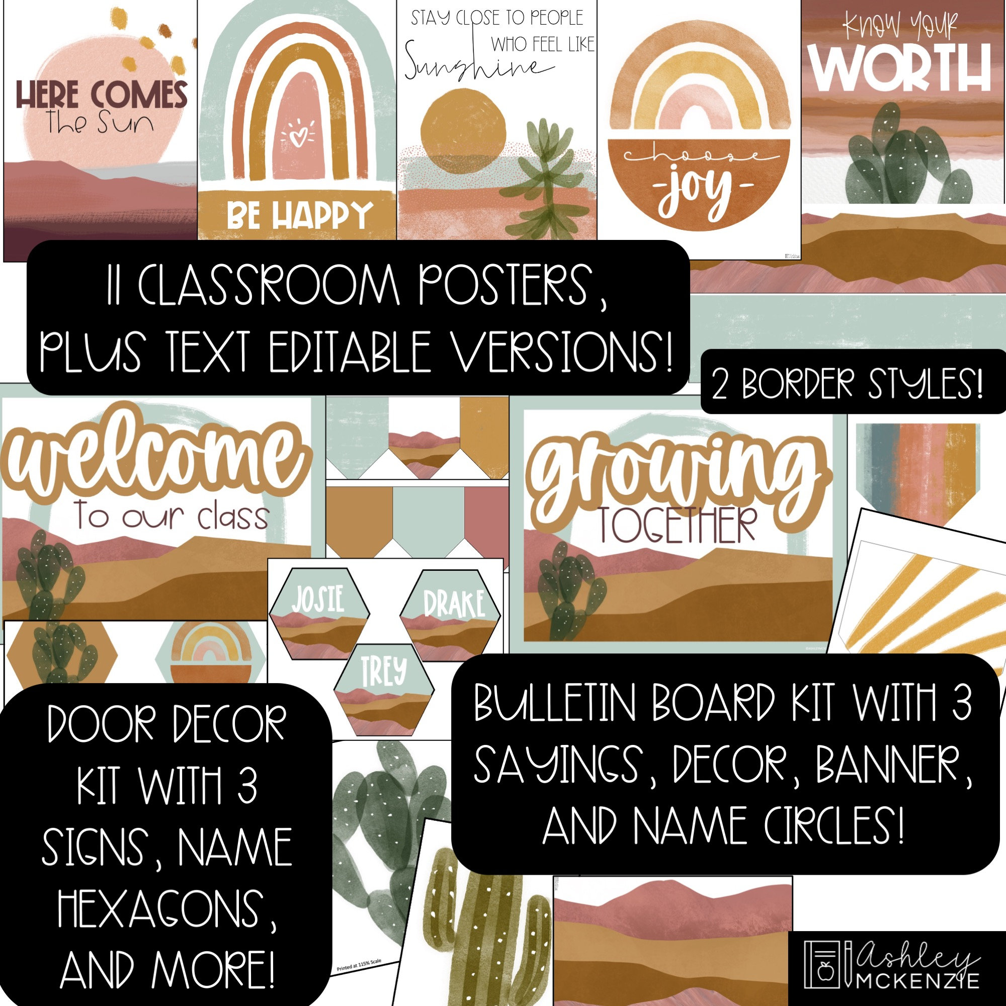 Boho Desert Classroom Decor, Bulletin Board Kit, Classroom Posters ...