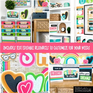 Neon Brights Themed Classroom Decor Bundle, Editable Classroom Decor ...