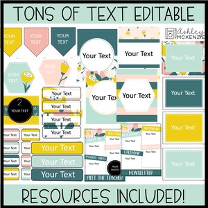 Vintage Floral Blooms Classroom Decor Bundle, Easy and Modern Classroom ...