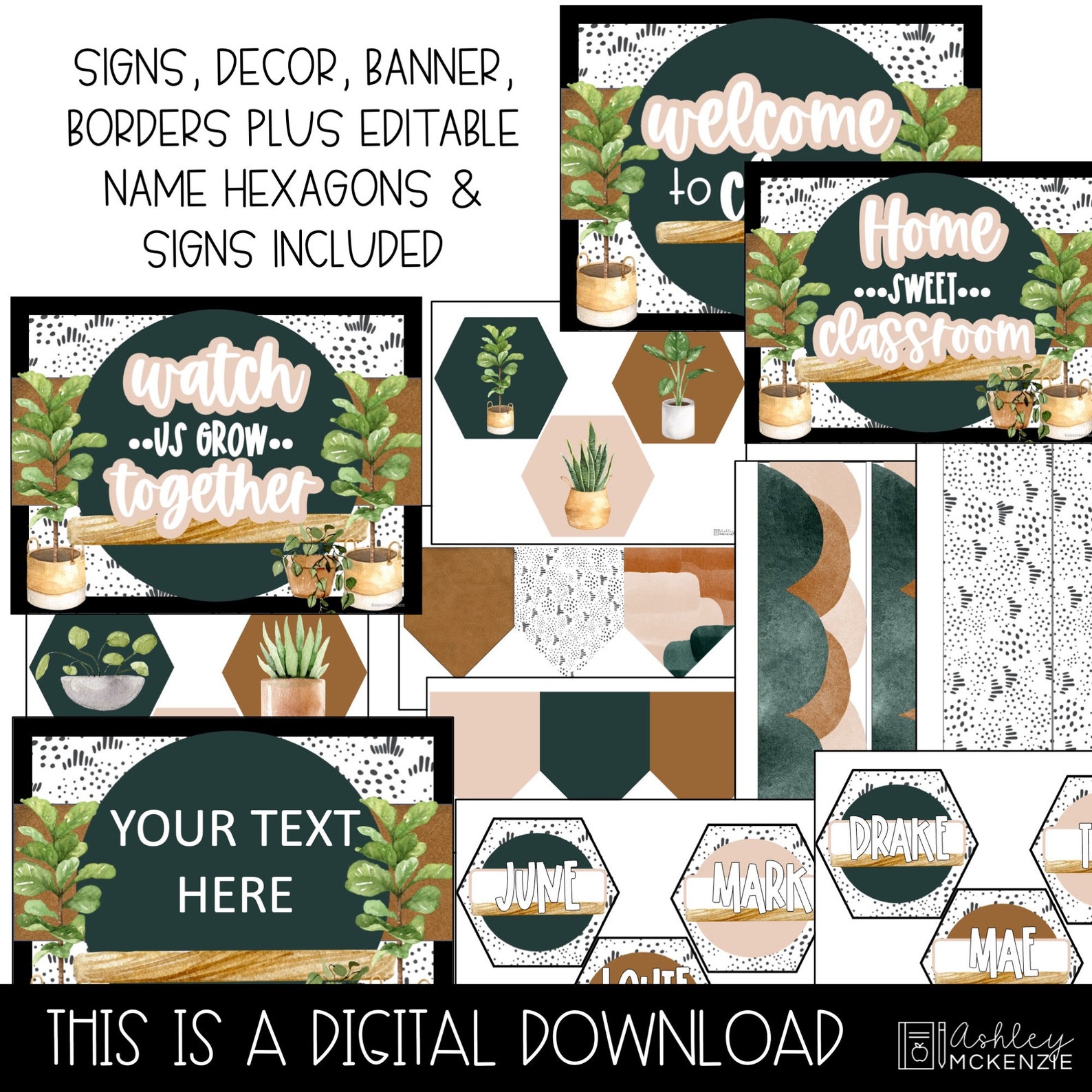 Plant Life Classroom Door Decor Kit Back to School Easy and - Etsy