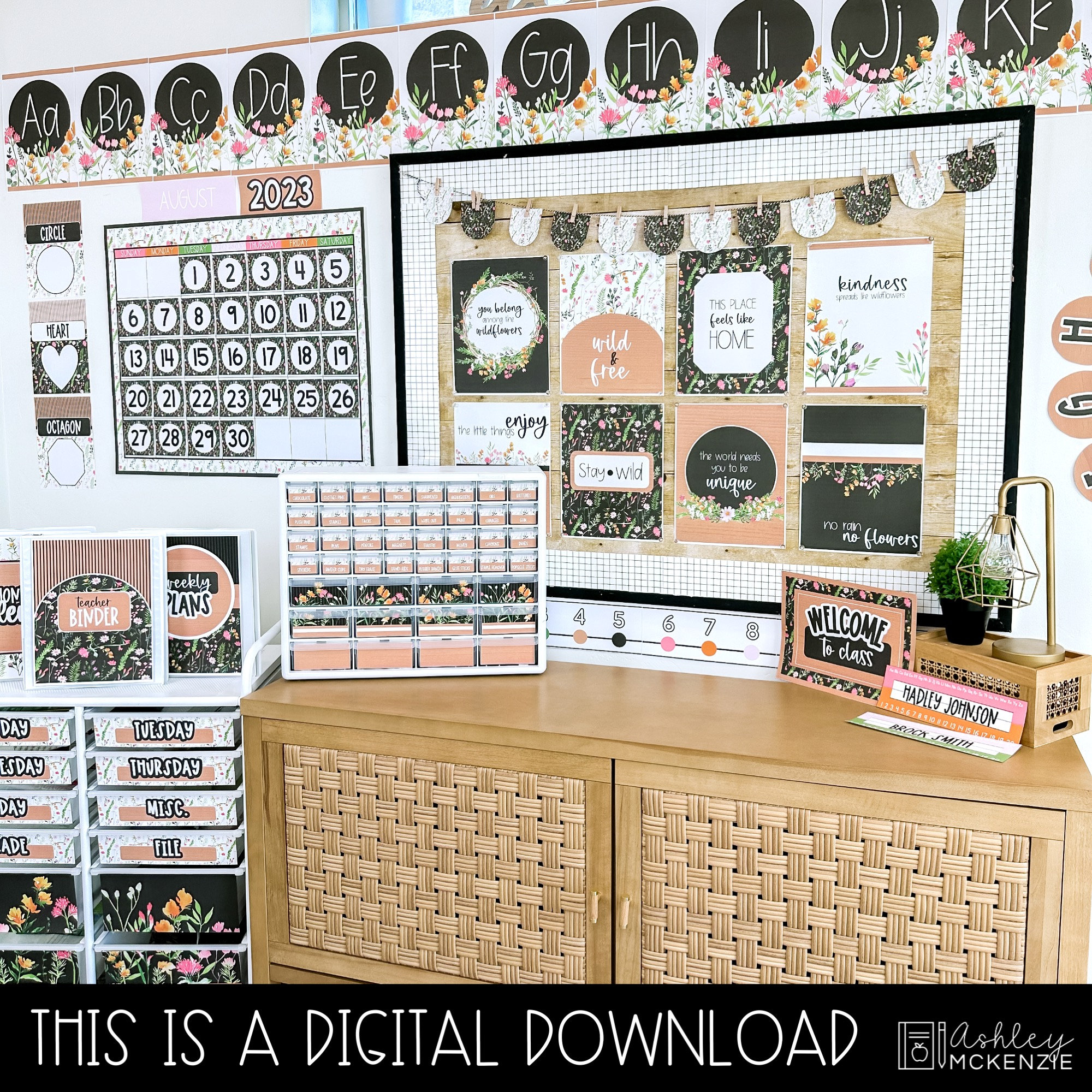 Wildflower Classroom Decor Bundle Elementary Classroom Theme Editable ...