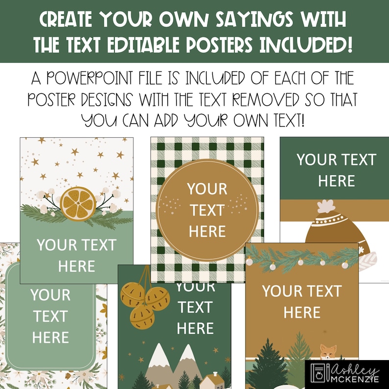 Modern Winter Classroom Posters, Holiday Season Theme, Easy Seasonal ...