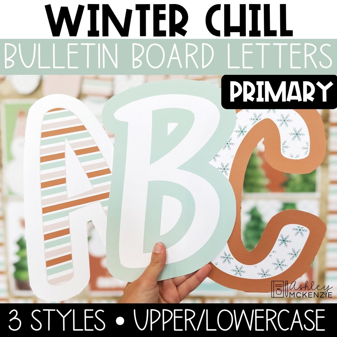 Winter Chill Classroom Decor, Primary Font A-Z Bulletin Board Letters ...