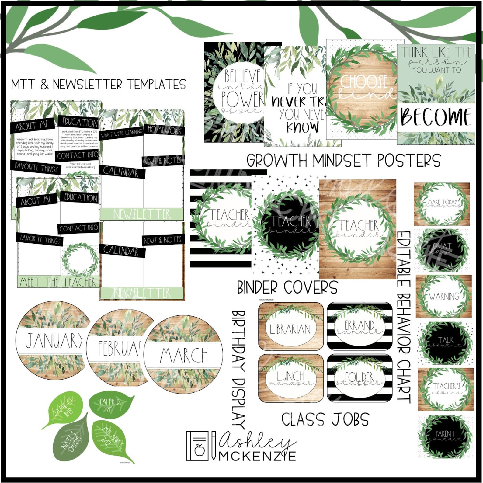 Modern Farmhouse Classroom Decor Bundle Easy Classroom - Etsy