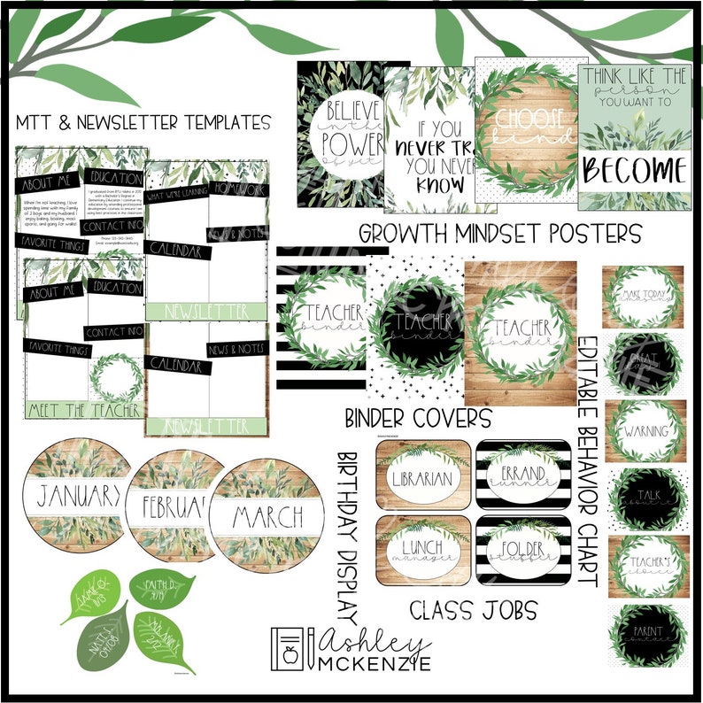 Modern Farmhouse Classroom Decor Bundle Easy Classroom - Etsy