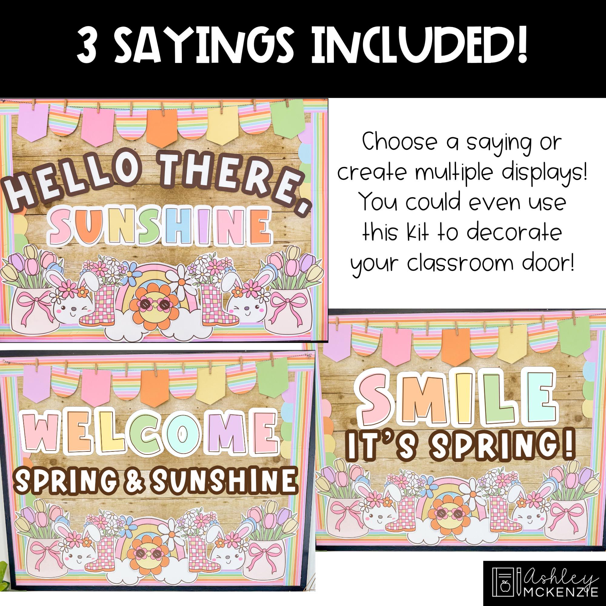 Pastel Spring Bulletin Board Bundle April Daily Slides Spring Posters ...