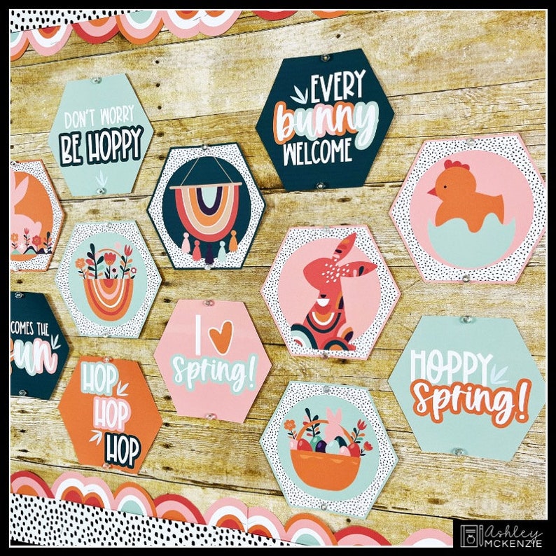 Spring Classroom Decor Bundle Hoppy Spring Theme Easy | Etsy