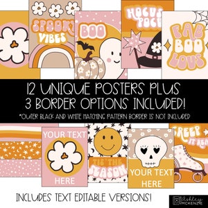 Retro Halloween Classroom Posters, Easy Holiday Classroom Decorations ...