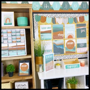 Coastal Classroom Decor Bundle Calm Colors Theme Easy and - Etsy