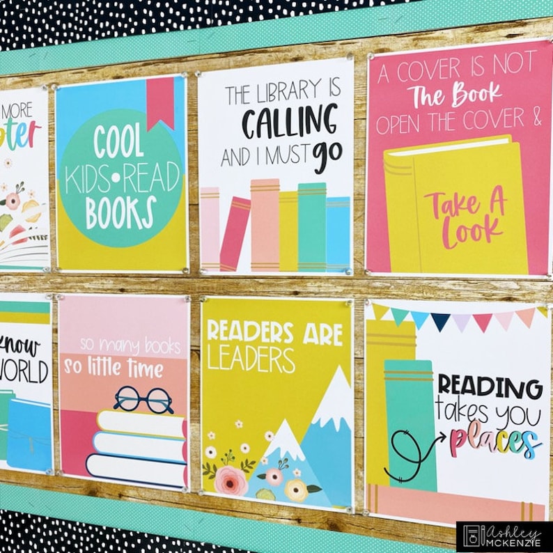 Reading or Library Classroom Posters, Easy and Modern Classroom ...
