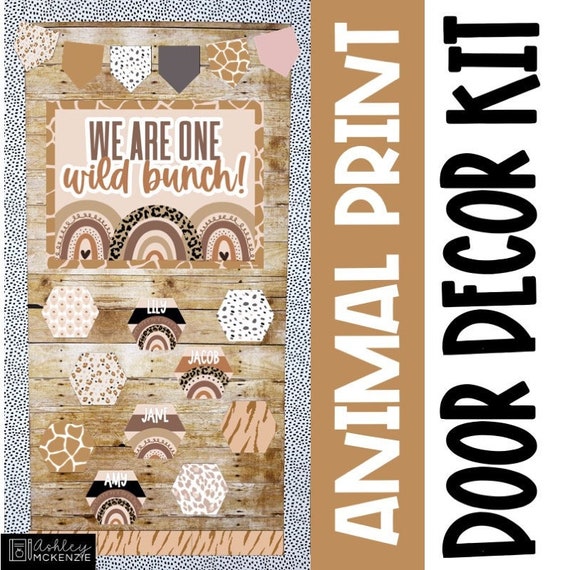 Animal Print Classroom Door Decor Kit Back to School Easy - Etsy