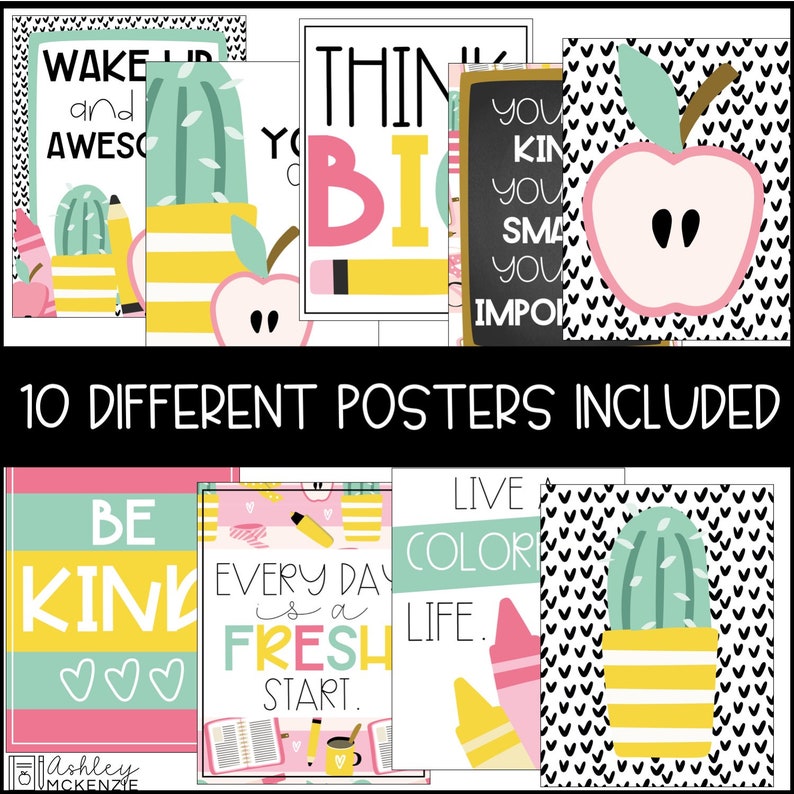 School Supplies Classroom Posters, Easy and Modern Classroom ...