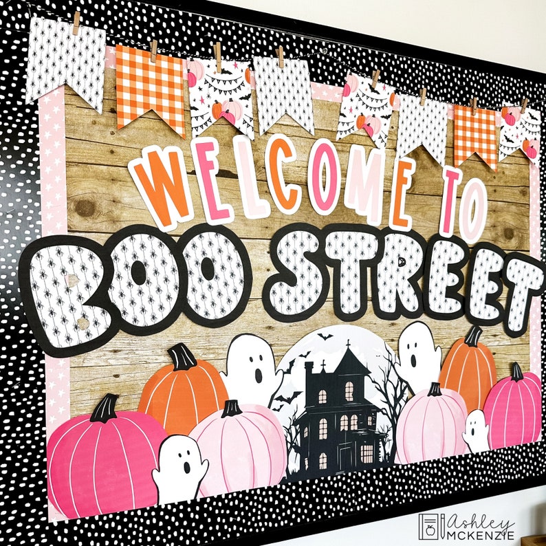 Halloween Bulletin Board Kit Autumn Classroom Decor Fall Door Decor Kit ...