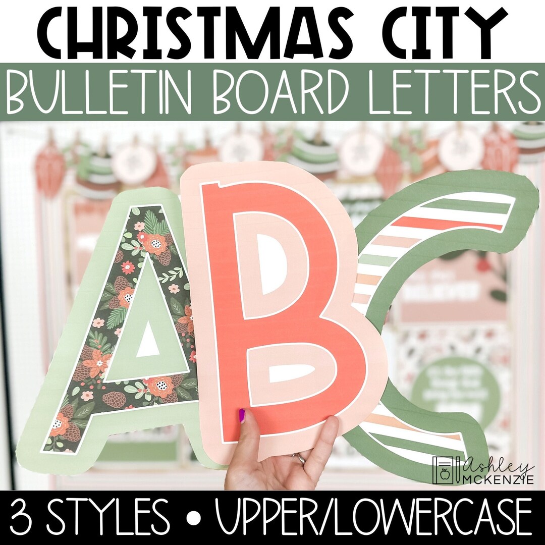 Christmas City Classroom Decor, A-Z Bulletin Board Letters, Punctuation ...