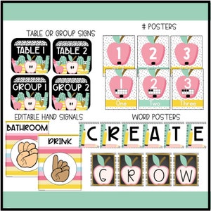 School Supplies Classroom Decor Bundle Modern Back to School Bulletin ...