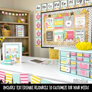 School Supplies Classroom Decor Bundle Modern Back to School Bulletin ...