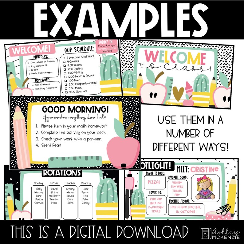 School Supplies Theme Google Slides and Powerpoint Templates - Etsy