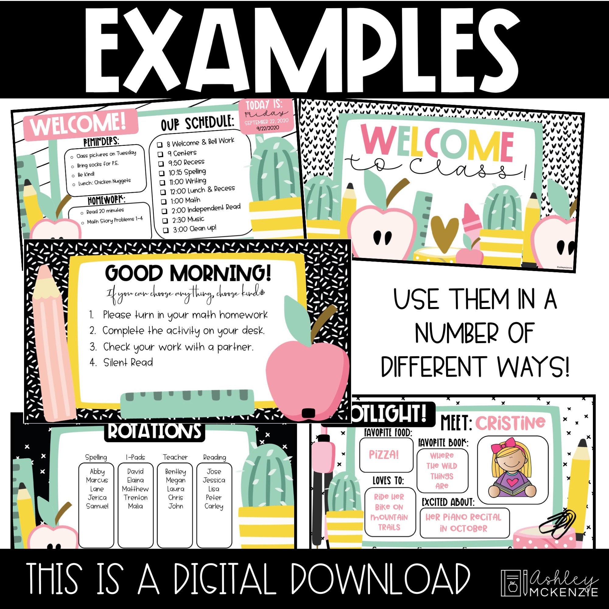 School Supplies Theme Google Slides and Powerpoint Templates, Digital ...