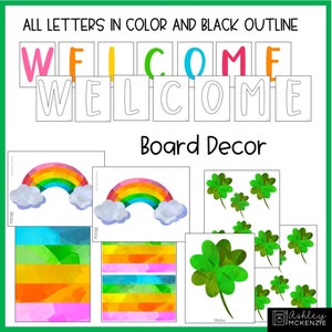 St. Patrick's Day Rainbows Theme Bulletin Board or Classroom Door Decor ...