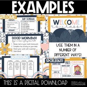 Boho Rainbow Slides and Powerpoint Templates, Digital Classroom ...