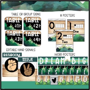 Scandi Mountains Classroom Decor Bundle Modern Back to School Bulletin ...