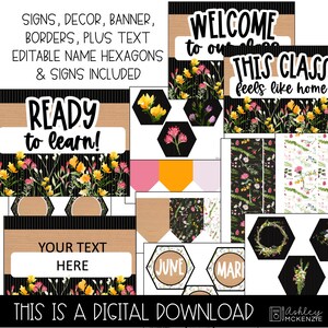 Wildflowers Classroom Door Decor Kit, Back to School, Easy and Modern ...