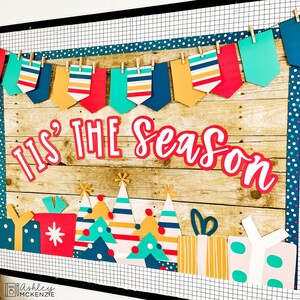 Festive Christmas Holiday Bulletin Board Kit, December Theme, Easy ...