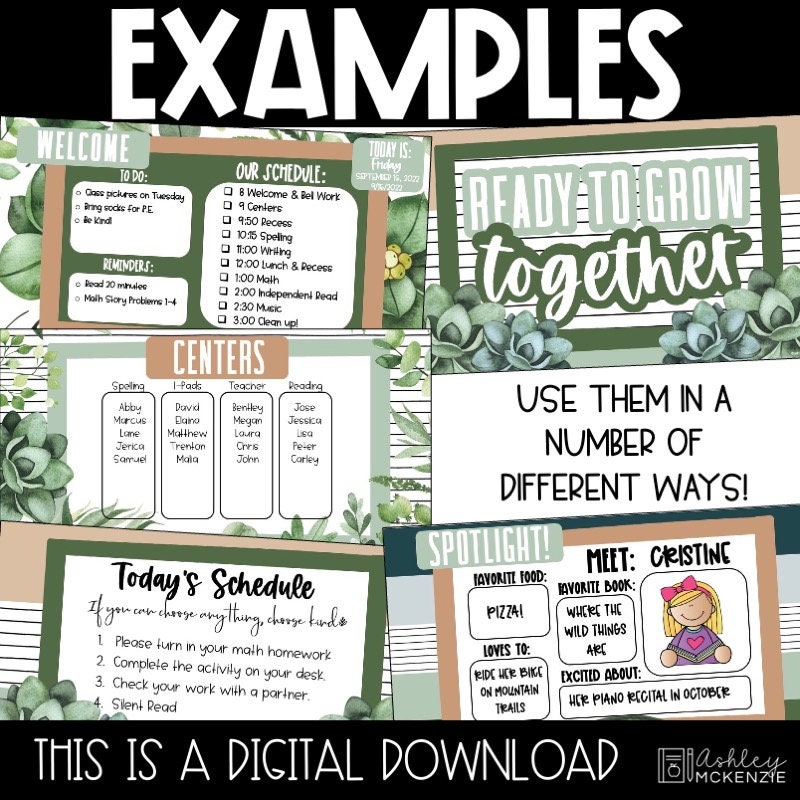 Modern Greenery Google Slides and Powerpoint Templates, Calm Class ...