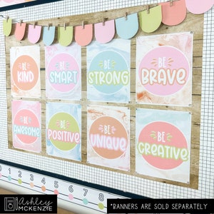 Marbled Pastel Themed Classroom Posters, Calm Classroom Decor, Easy and ...