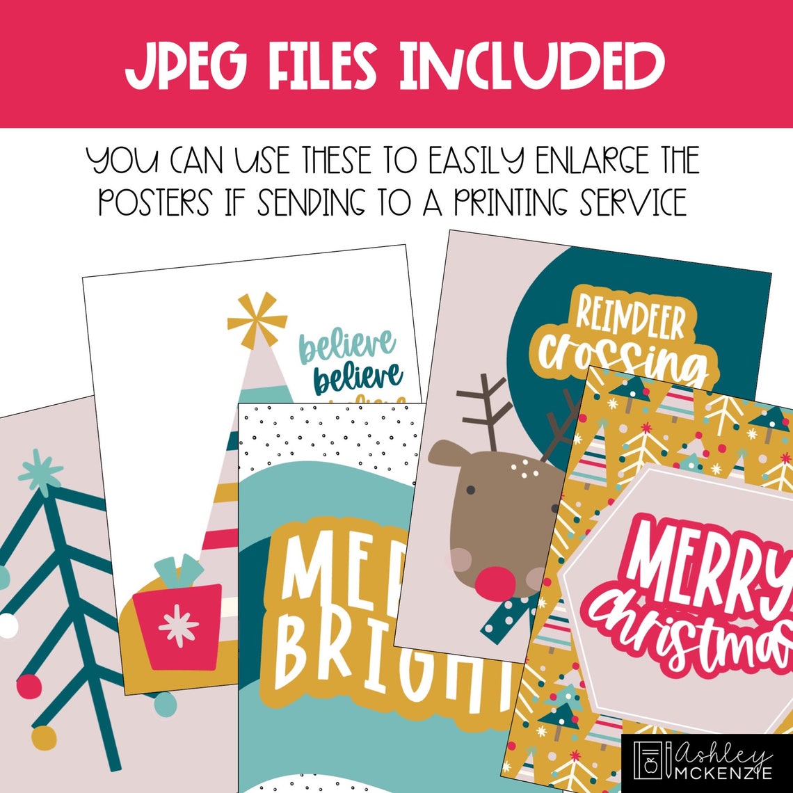 Festive Christmas Holiday Classroom Posters, December Theme, Easy ...