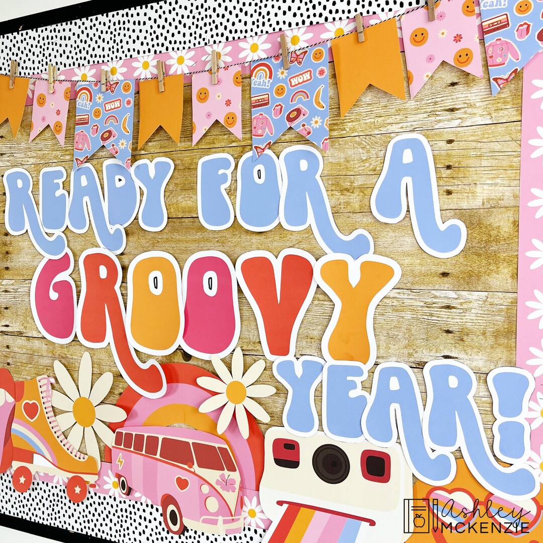 Retro Style Back to School Bulletin Board 1970s Theme Elementary ...