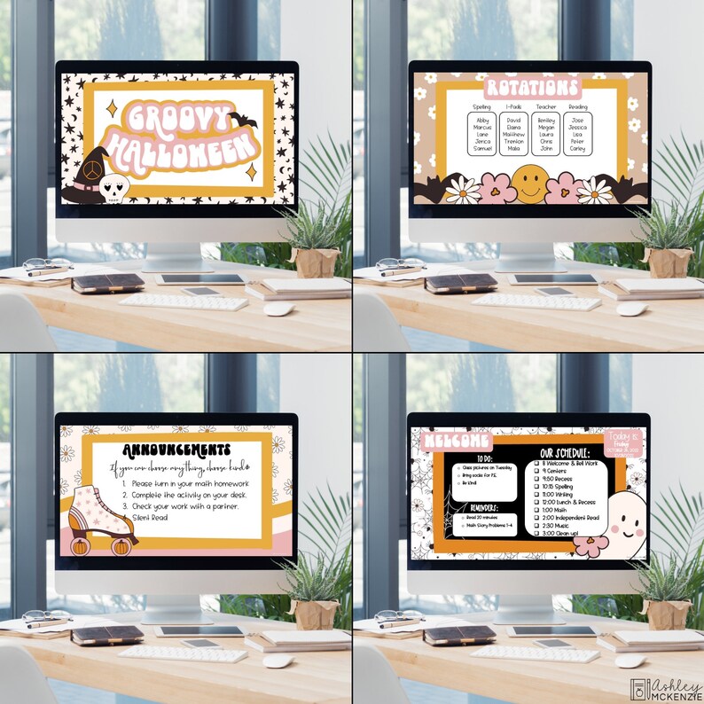 Retro Halloween Google Slides and Powerpoint Templates - Etsy