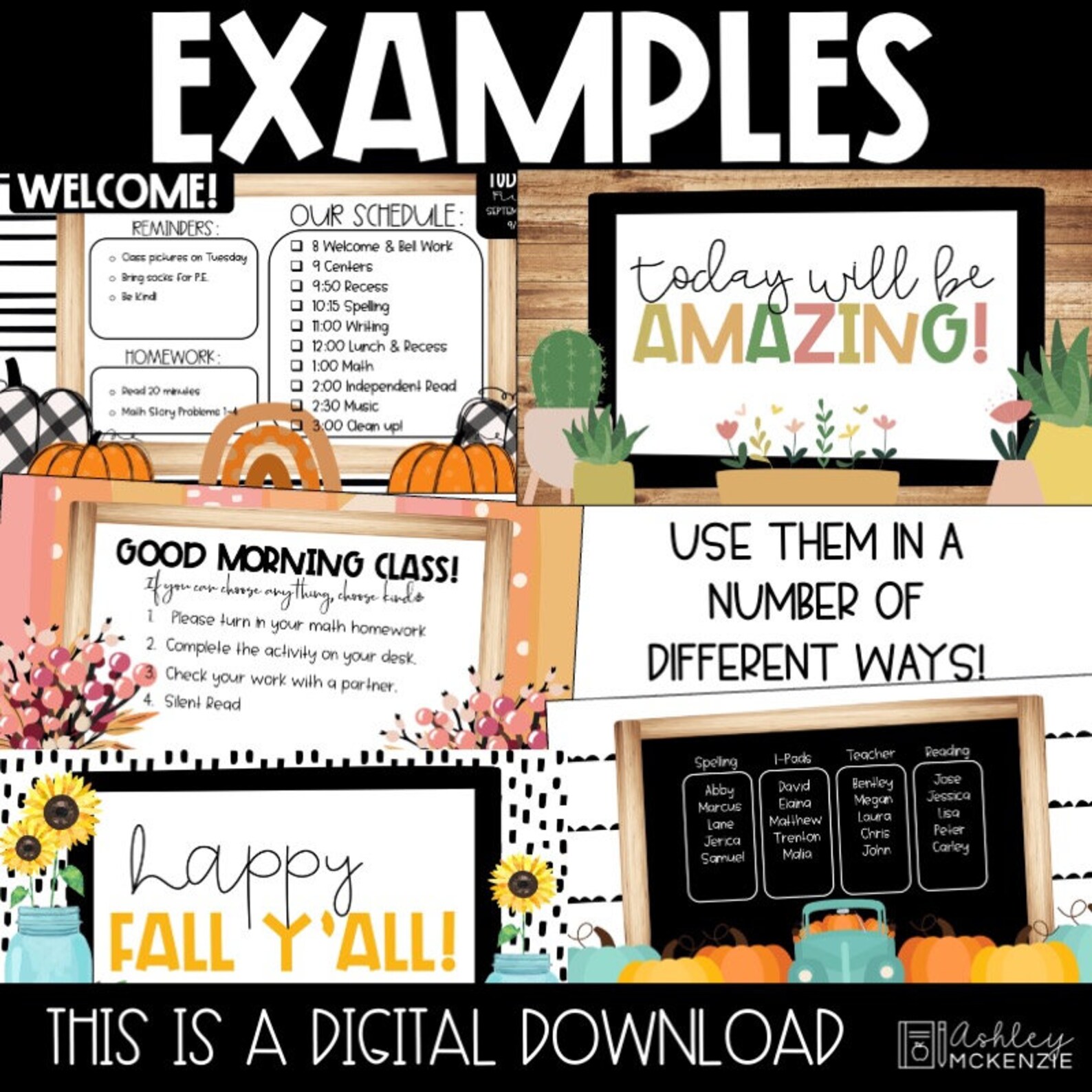 Fall Autumn Google Slides and Powerpoint Templates Seasonal - Etsy