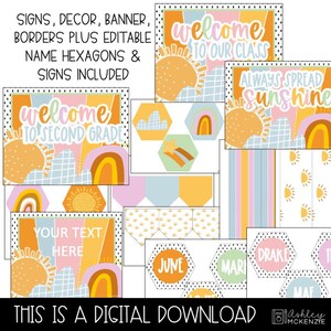 Sunshine Themed Classroom Door Decor Kit, Back to School, Easy and ...